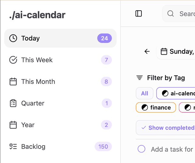 AI Calendar - AI-powered scheduling and task management